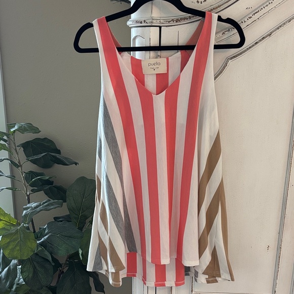 Puella | Tops | Puella Anthropologie Womens Medium Pink White Gray Tan ...